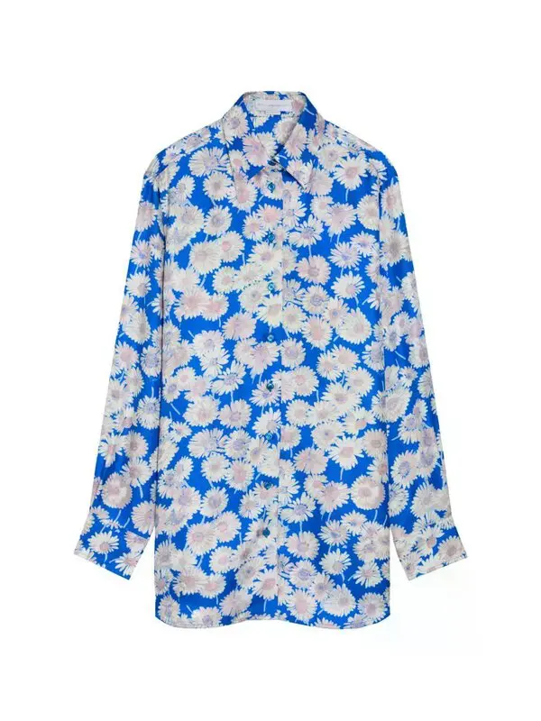 Stella McCartney Floral Print Long Sleeve Shirt - Blue