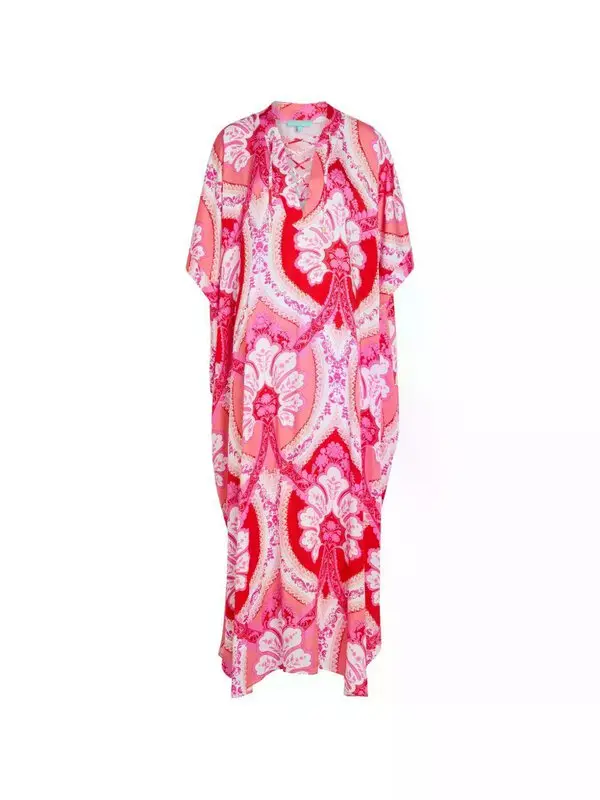 Melissa Odabash Carlotta Lace-up Kaftan - Pink