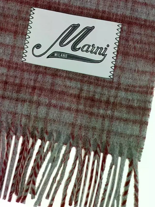 Marni Check-pattern Fringed Scarf