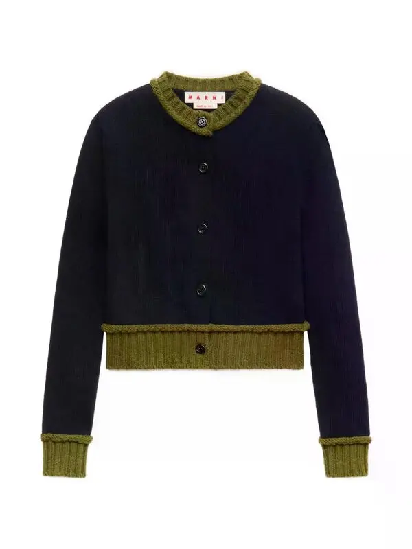 Marni Ribbed-trim Cardigan - Blue
