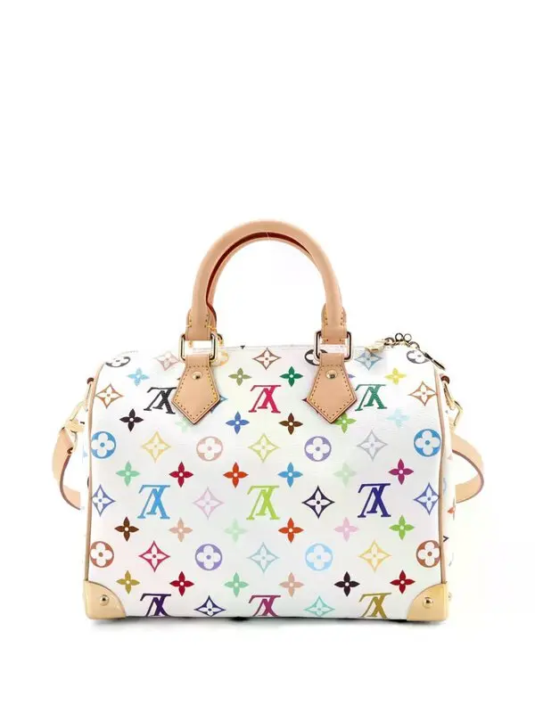 LOUIS VUITTON Monogram Multicolor Speedy Soft Bandouliere 25 Satchel - White