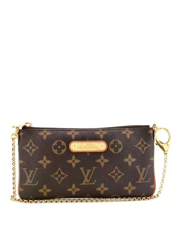 LOUIS VUITTON Milla Pochette Monogram Canvas Mm Clutch Bag - Brown