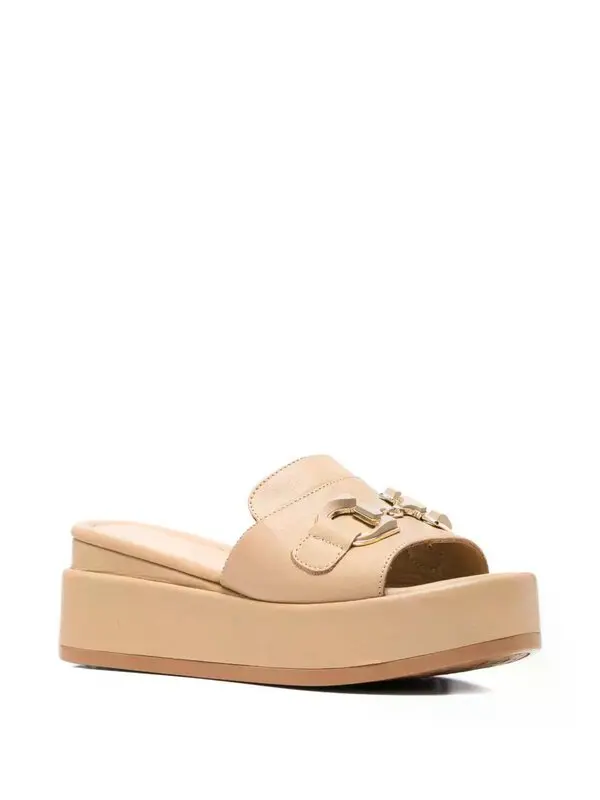 SERGIO MORETTI FIRENZE Horsebit Platform Sandals
