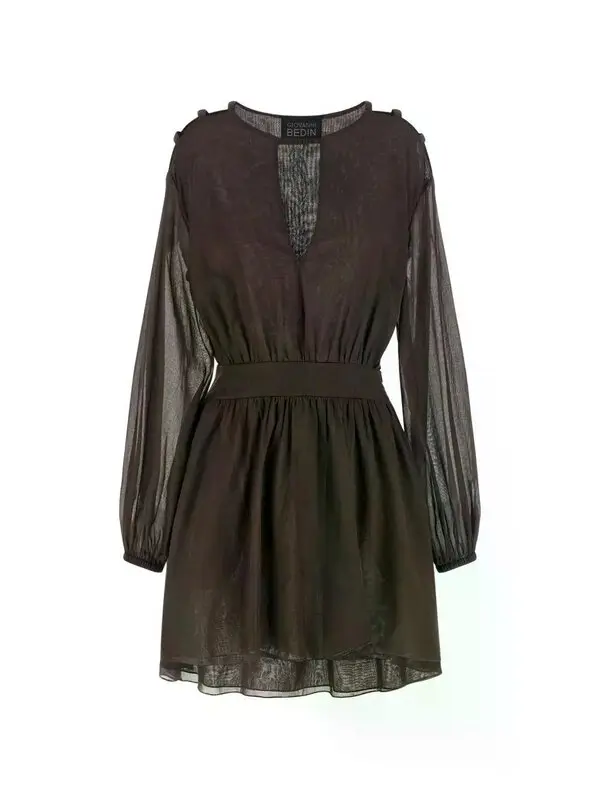 GIOVANNI BEDIN Cotton Cut-out Mini Dress - Brown