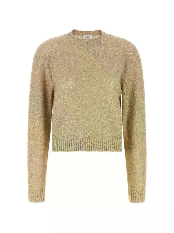 Brunello Cucinelli Sequin-embellished Knitted Sweater - Gold