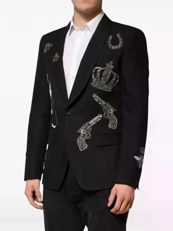 Dolce & Gabbana Embellished Shawl-lapel Blazer