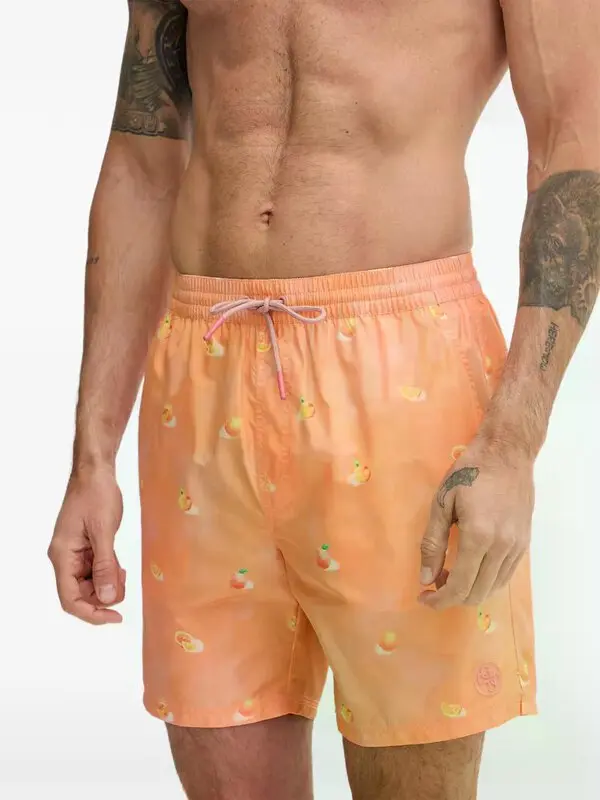 Guess Printed Swim Shorts - Orange