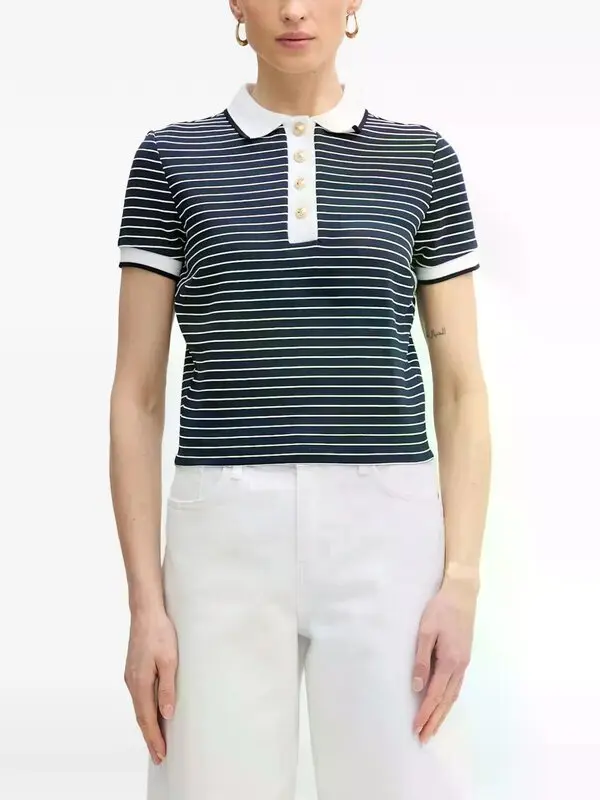 Guess Striped Short-sleeve Polo Shirt - Black