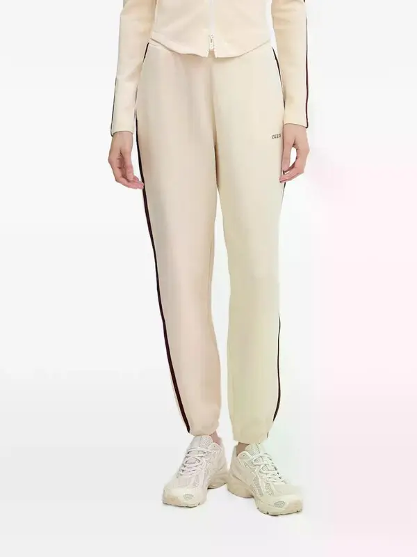 Guess Logo Detail Side Stripe Track Pants - Neutrals