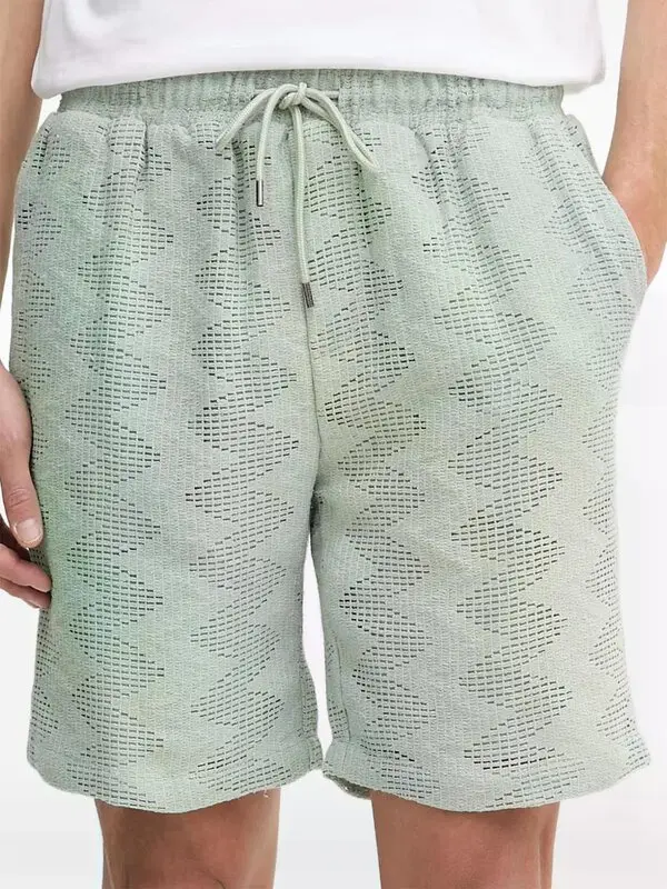Guess Knitted Zigzag Shorts - Green