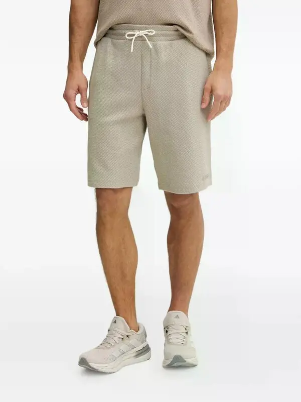 Guess Logo Detail Drawstring Waist Shorts - Neutrals