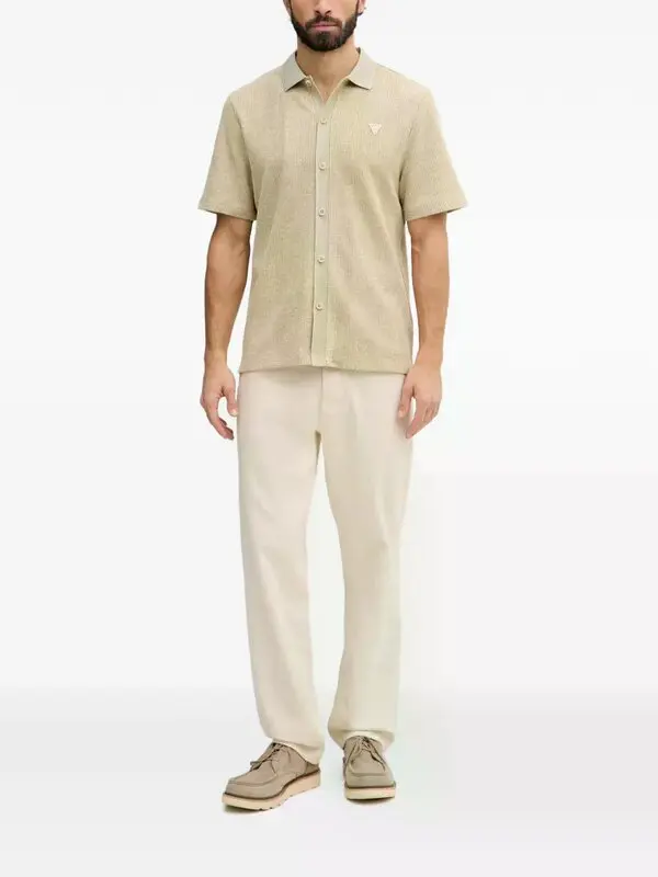 Guess Logo-patch Waffle-knit Shirt