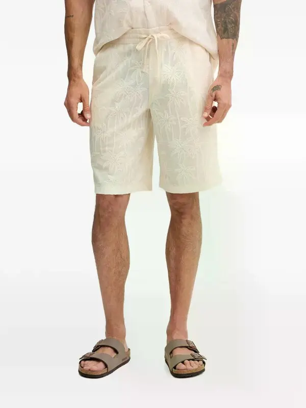 Guess Cream Palm-tree Deck Shorts - Neutrals