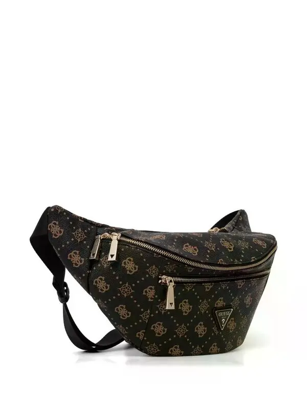 Guess Monogram Print Logo Plaque Belt Bag