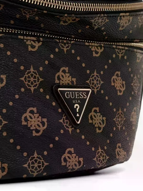 Guess Monogram Print Logo Plaque Belt Bag
