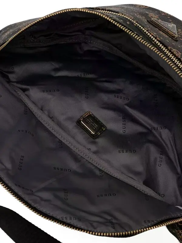 Guess Monogram Print Logo Plaque Belt Bag