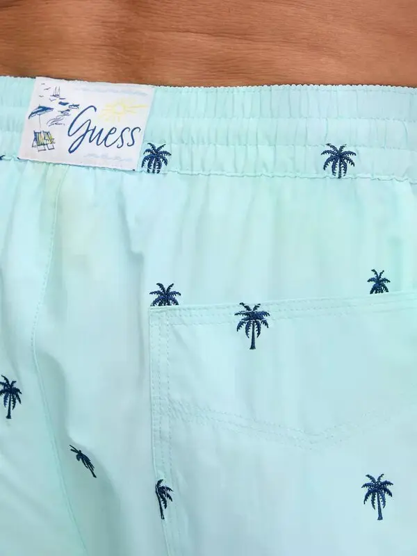 Guess Embroidered Swim Shorts - Blue