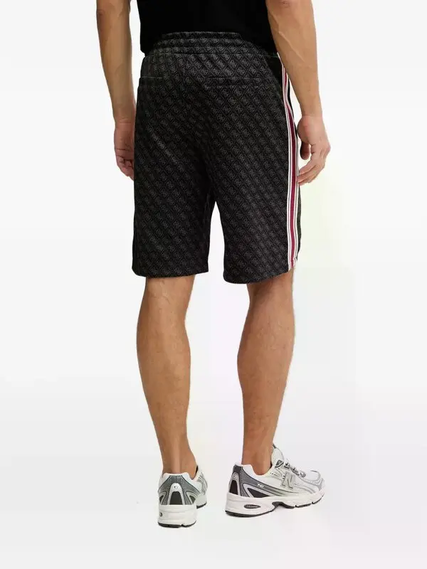 Guess Monogram Print Side Stripe Shorts