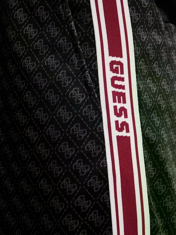 Guess Monogram Print Side Stripe Shorts
