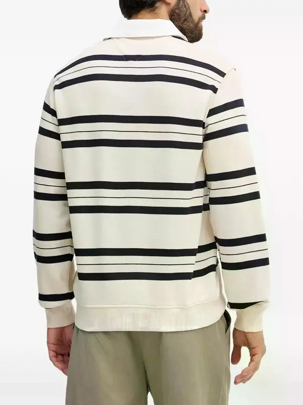 Guess Striped Long-sleeve Polo-collar Sweater