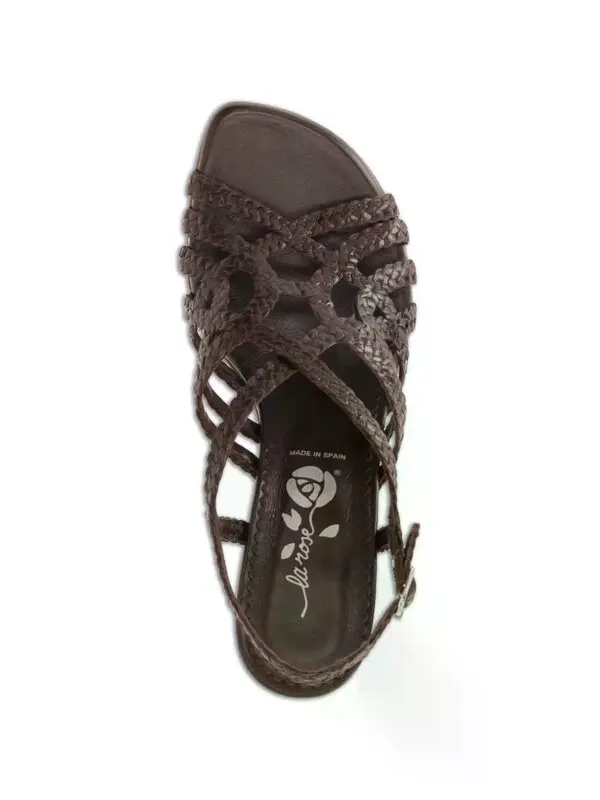LA ROSE Woven Cage Sandals
