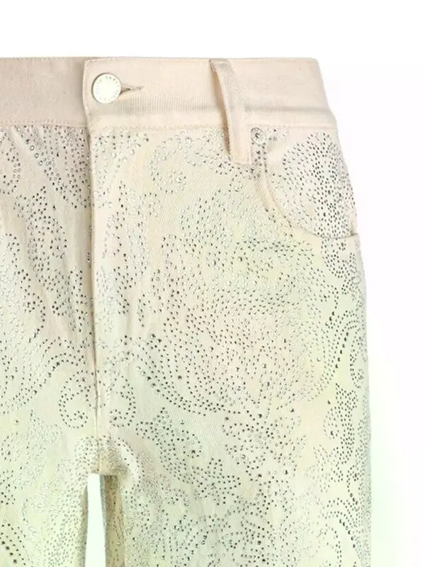 Alice + Olivia Embellished Wide Leg Jeans