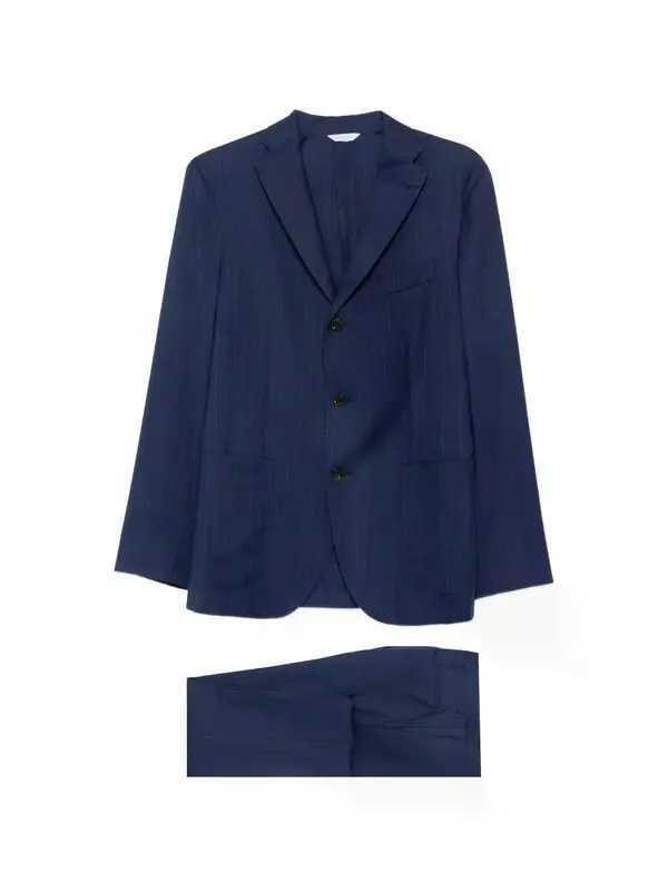 Boglioli Pinstripe-pattern Buttoned Suit - Blue