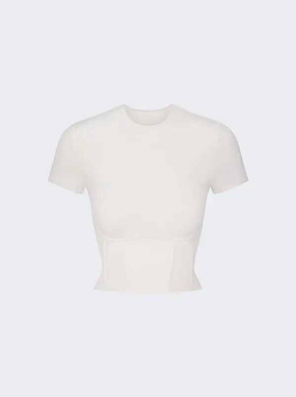 NIKESKIMS Skims Matte Cropped Corset Tee - White