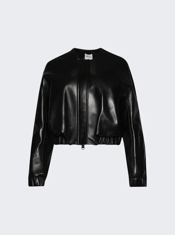 Khaite Leather Zip-up Jacket - Black