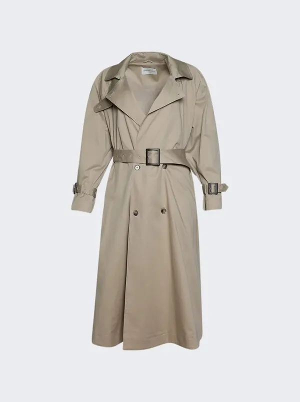 Nour Hammour Draped Cotton Trench Coat