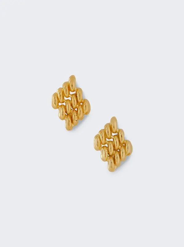 THE YSSO Sculptural Bronze And Plated Earrings