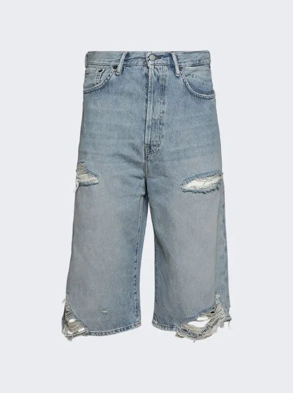 Acne Studios Distressed Denim Shorts - Blue