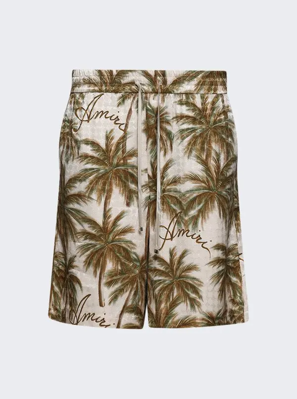 Amiri Palm Print Relaxed Fit Shorts