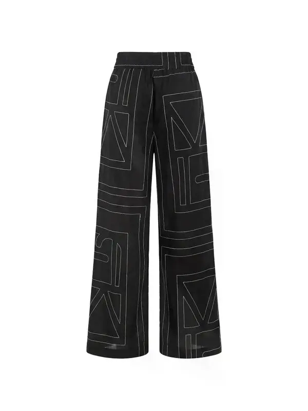 MEIMEIJ Contrast Stitch Wide-leg Trousers