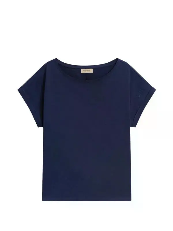 Woolrich Slub Cotton Boat Neck T-shirt - Blue