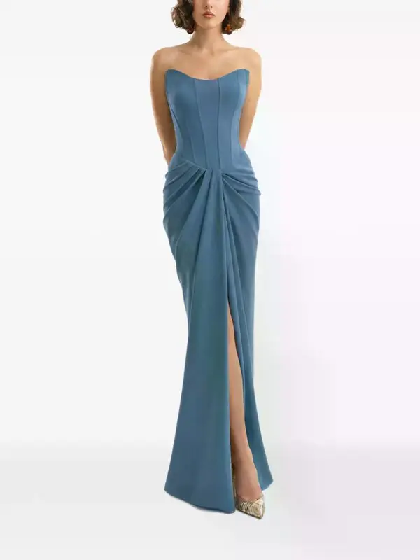 GEMY MAALOUF Strapless Corset Dress - Blue