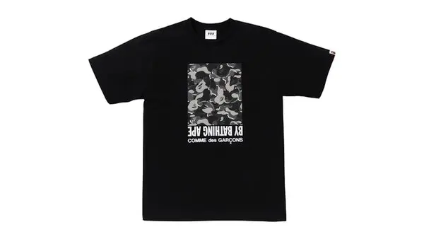 A BATHING APE X Comme Des Garcons Osaka Camo Box Tee Shirt - Black