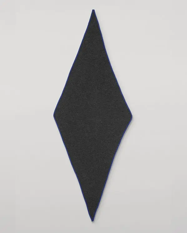Johnstons Of Elgin Ethel Charcoal & Blue Cashmere Diamond Scarf - Grey