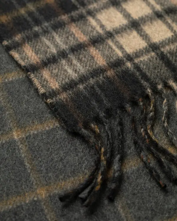 Johnstons Of Elgin Dunnottar Tartan & Windowpane Cashmere Scarf - Multi