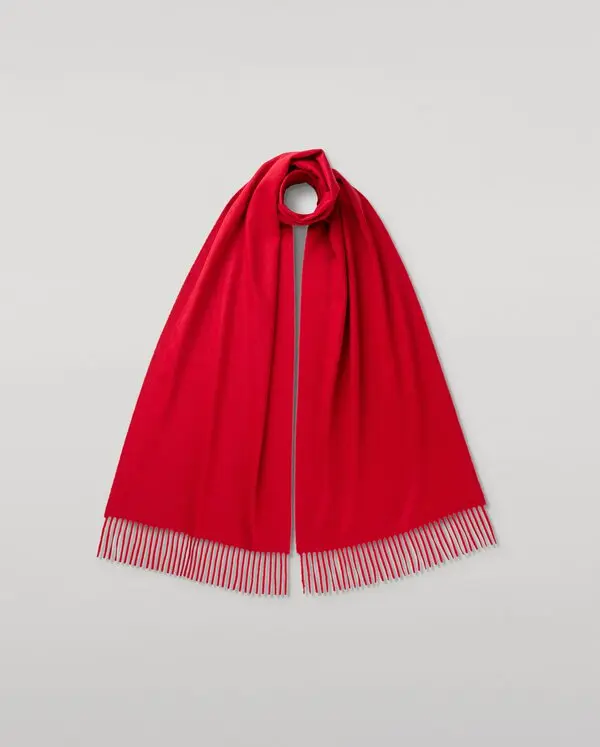 Johnstons Of Elgin Wide Cashmere Scarf - Red