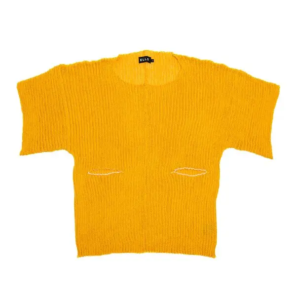 ELLS Name Slit Top Fully Fashioned Knit Cotton