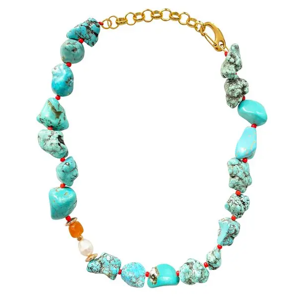 SMILLA BRAV Dublin Necklace With Turquoise, Coral, Jade, And Pearl - Red