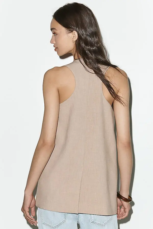 Maeve Longline Blazer Vest Jacket