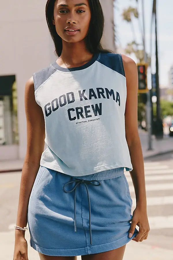 Spiritual Gangster Good Karma Crew" Graphic Tank Top
