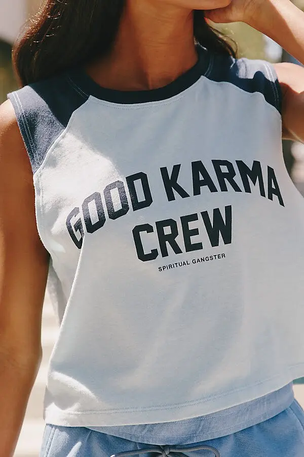Spiritual Gangster Good Karma Crew" Graphic Tank Top