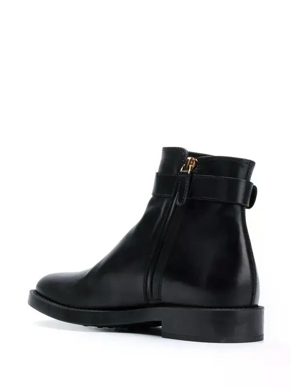 TOD'S T-buckle Leather Ankle Boots