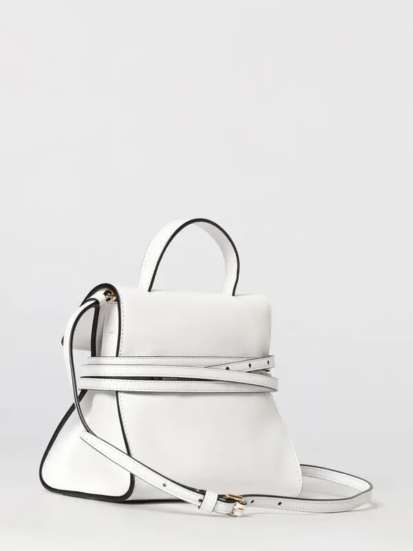 Moschino Tie Me Leather Mini Bag - White