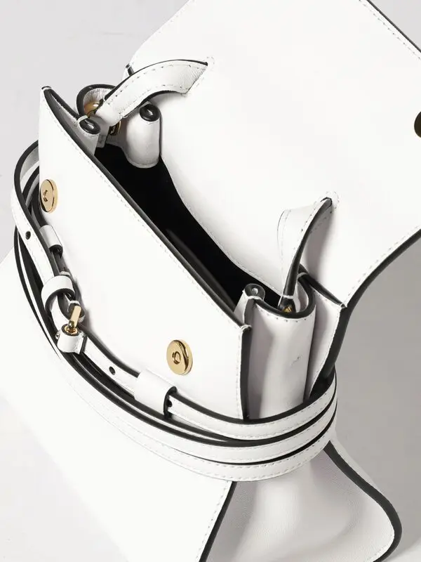 Moschino Tie Me Leather Mini Bag - White