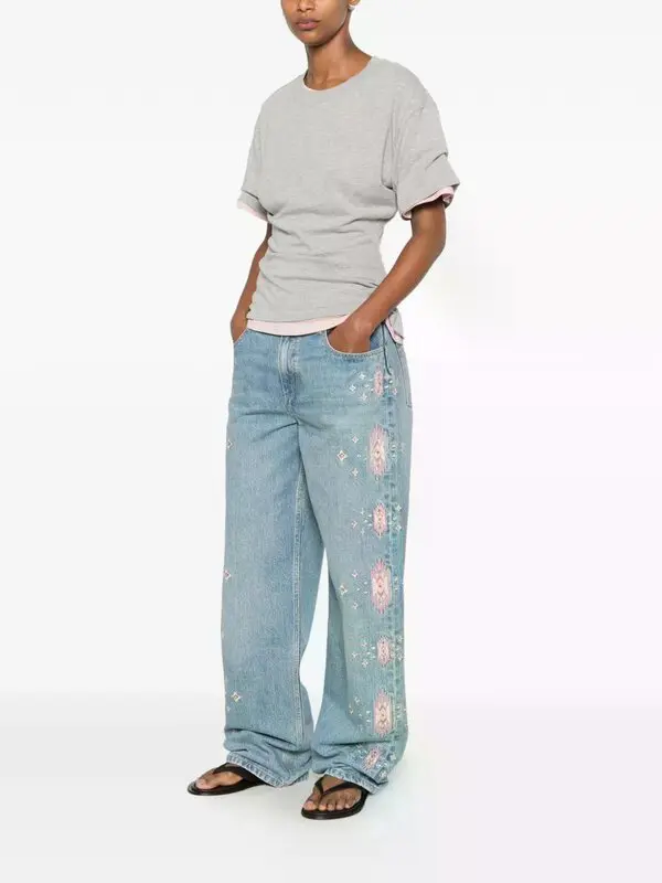 Retrofete Embroidered Crystal-embellished Jeans