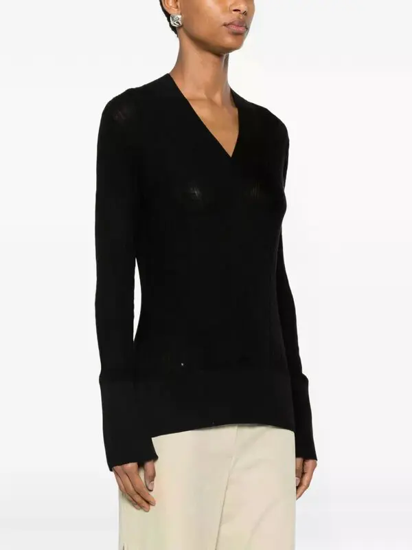 JOSEPH Ribbed Knit V-neck Top